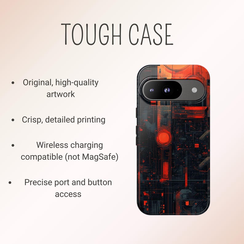 Cyberpunk Red Pixel Case Futuristic Neon Tech Design for Google Pixel 9 ...