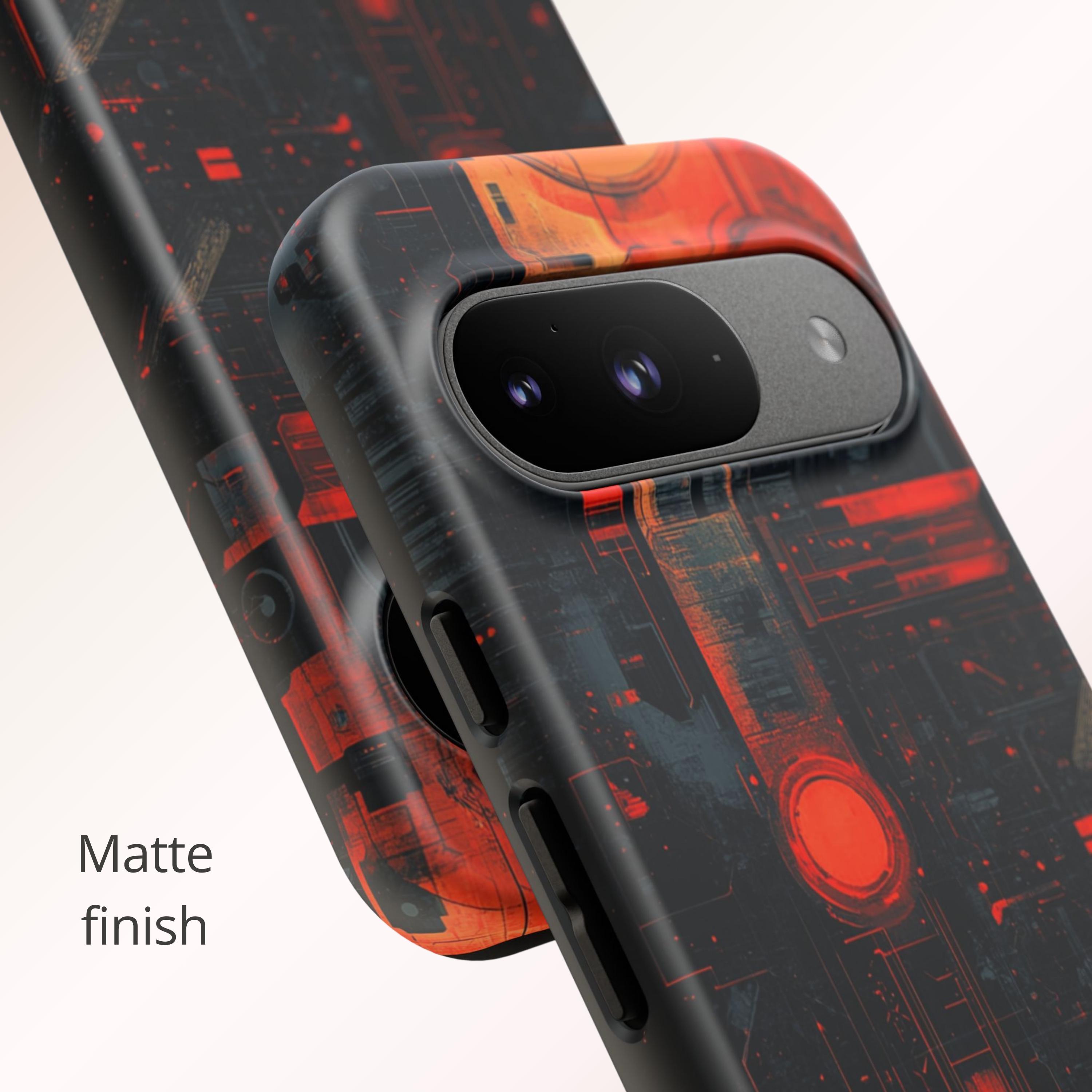 Cyberpunk Red Pixel Case Futuristic Neon Tech Design for Google Pixel 9 ...