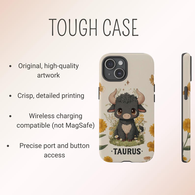 Taurus Baby Bull iPhone Case Zodiac Sign for iPhone 17 16 15 14 13 12 ...