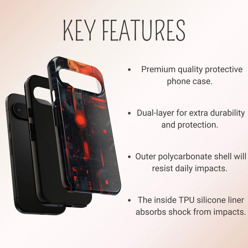 Cyberpunk Red Pixel Case Futuristic Neon Tech Design for Google Pixel 9 ...