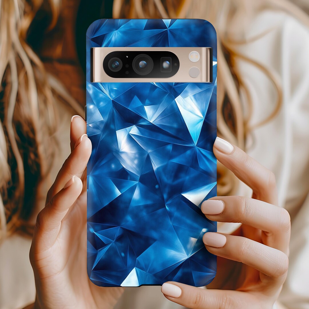 Blue Sapphire Pixel Case Crystal Diamond Geometric Luxury for Google ...