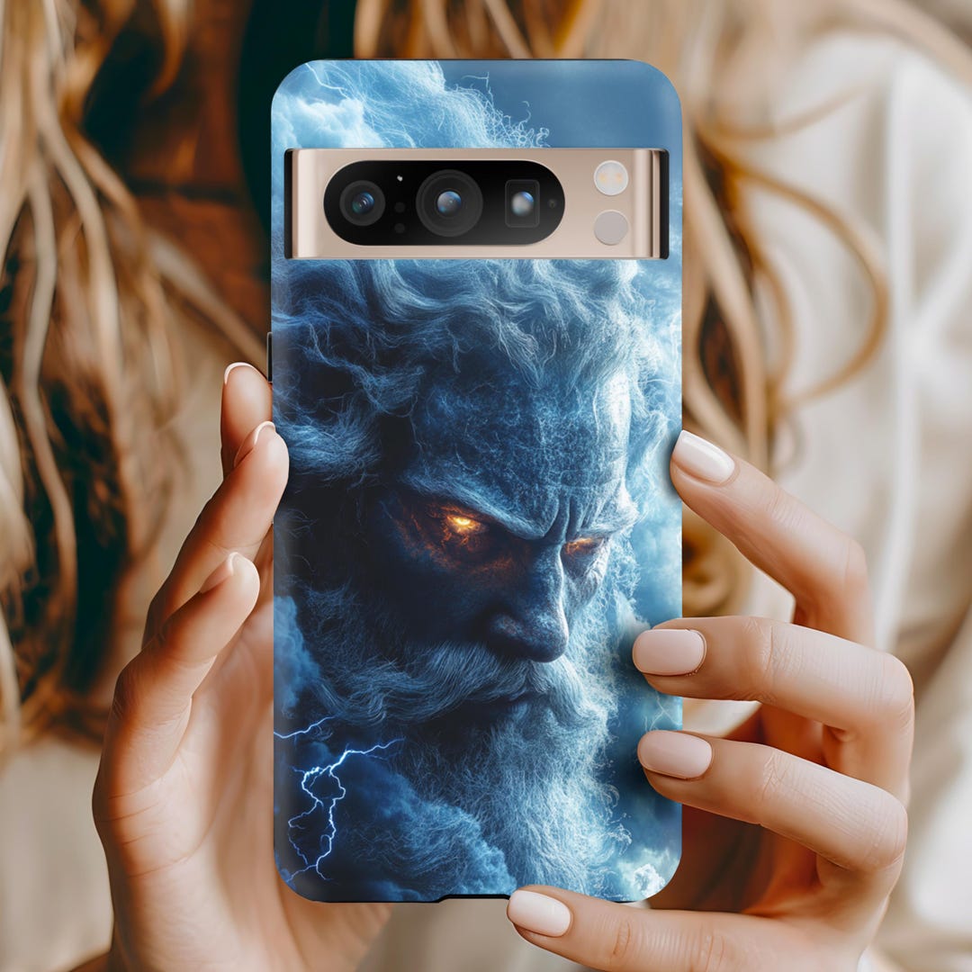 Zeus Storm Electric Blue Thunder Pixel Case Mythology Art for Google ...