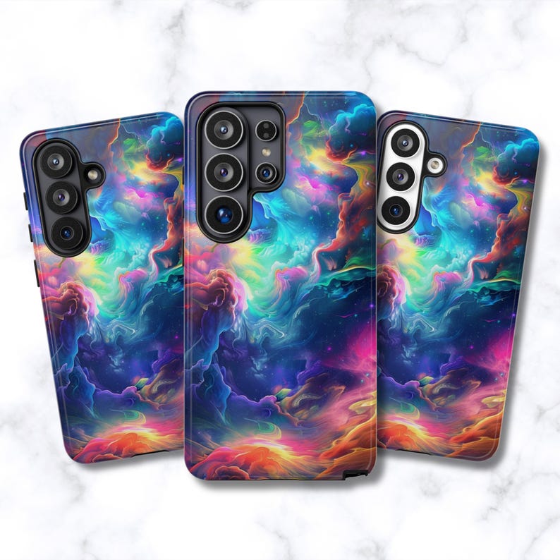 Neon Nebula Samsung Galaxy Case | Swirling Cosmic Aurora Art for S26 ...