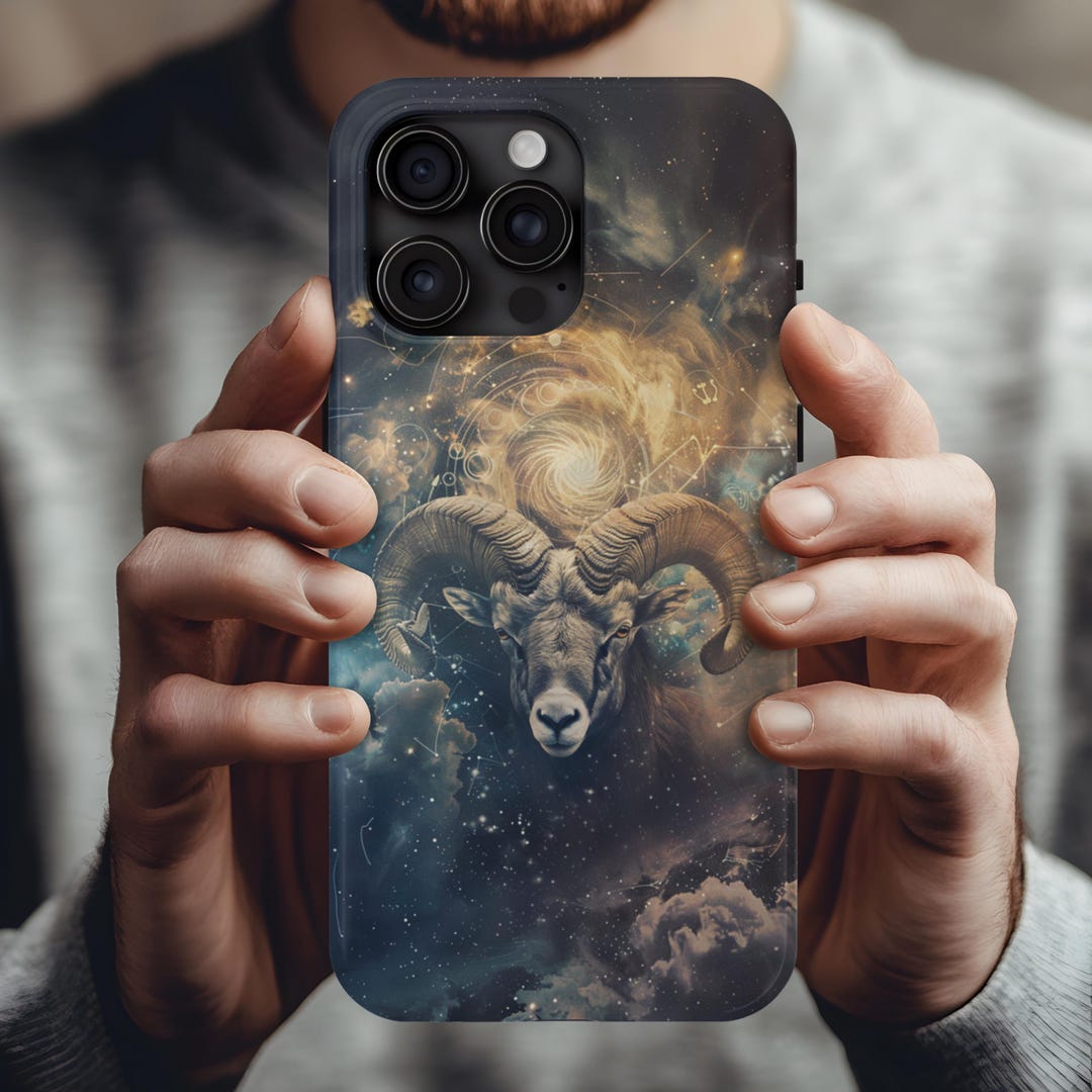 Aries Cosmic Constellation Ram iPhone Case Zodiac Art for iPhone 17 16 ...