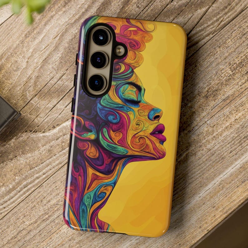 Swirl Portrait Galaxy Case Colorful Art for Samsung S25 S24 S23 S22 S21 ...