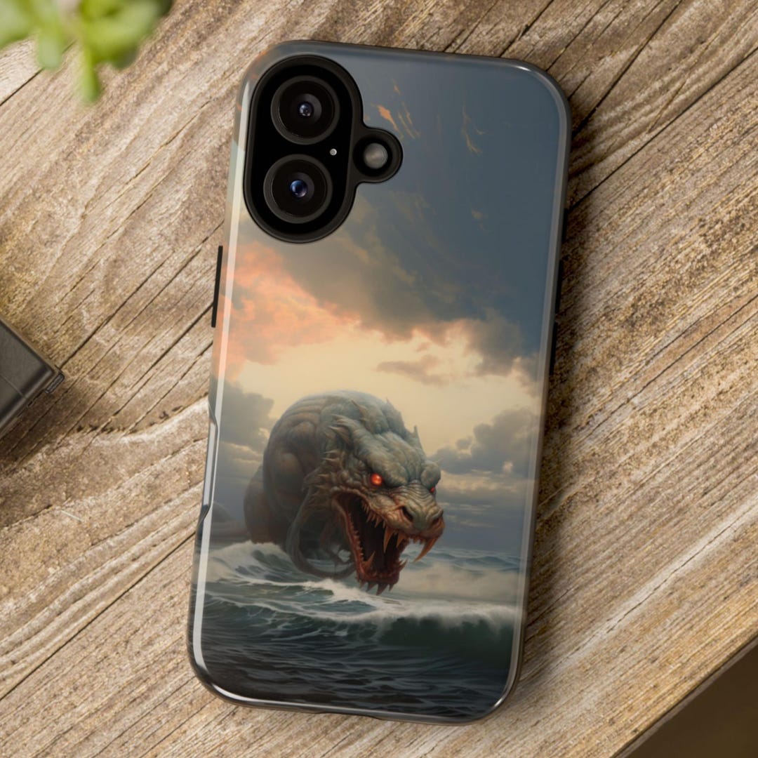 Sea Serpent iPhone Case Mythical Ocean Monster Art for iPhone 17 16 15 ...