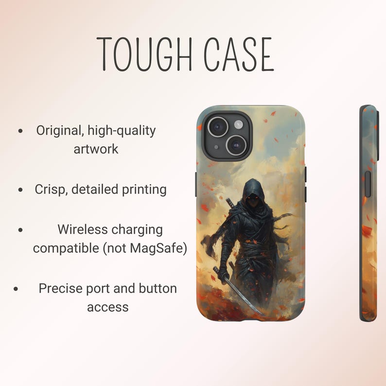 Shadow Ninja Fire iPhone Case Hooded Warrior for iPhone 17 16 15 14 13 ...