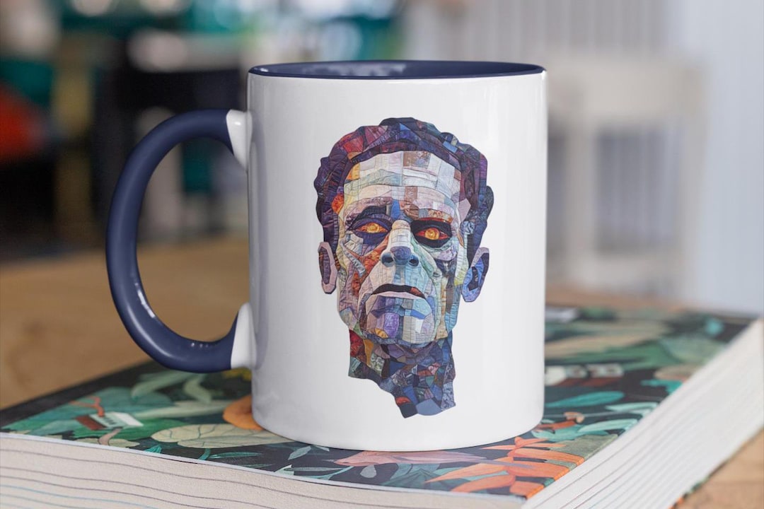 Frankenstein Patchwork Art Mug | Colorful Monster Coffee Cup | Gothic ...