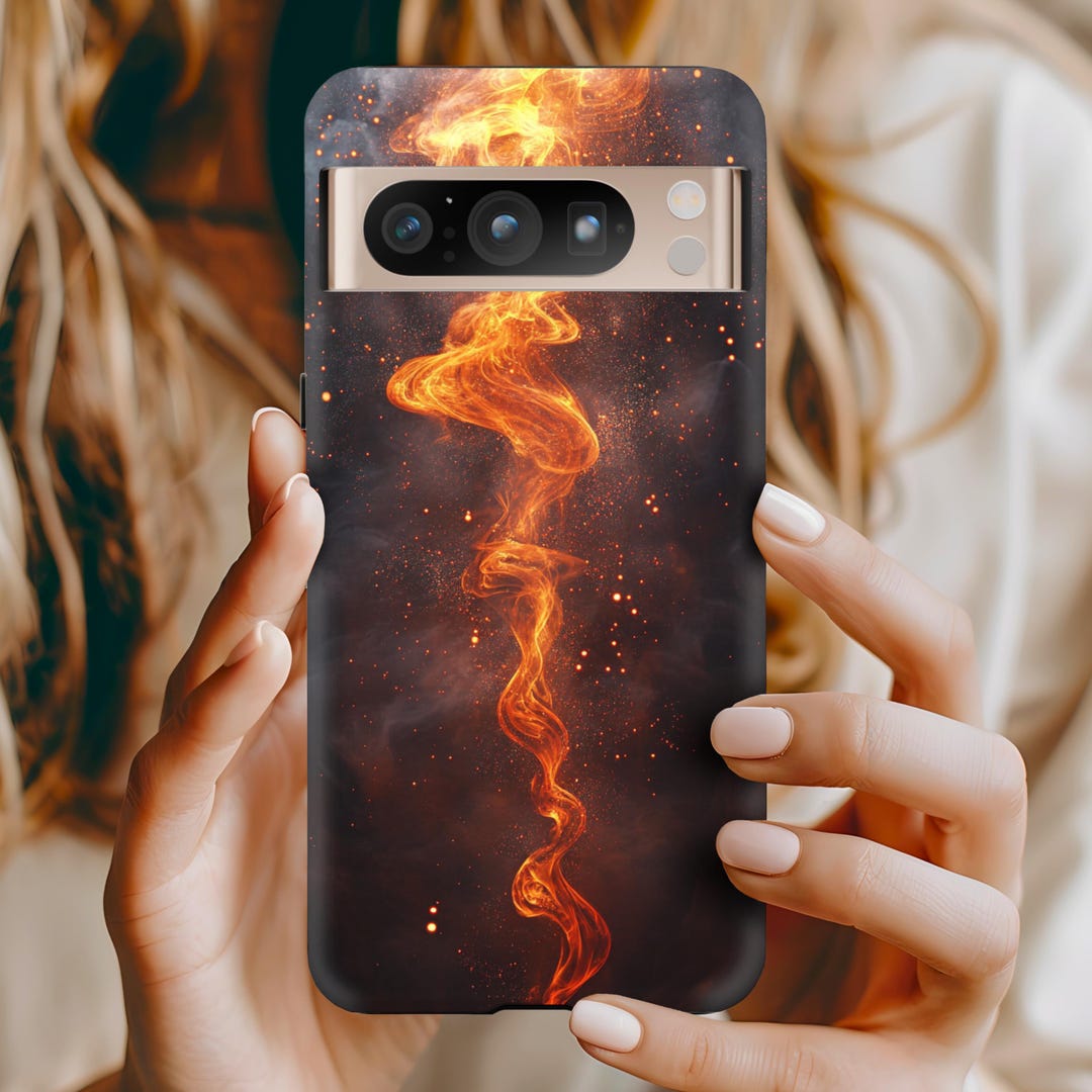 Fire Flame Google Pixel Case | Glowing Spiral Ember Art for 10 Pro to 6 ...