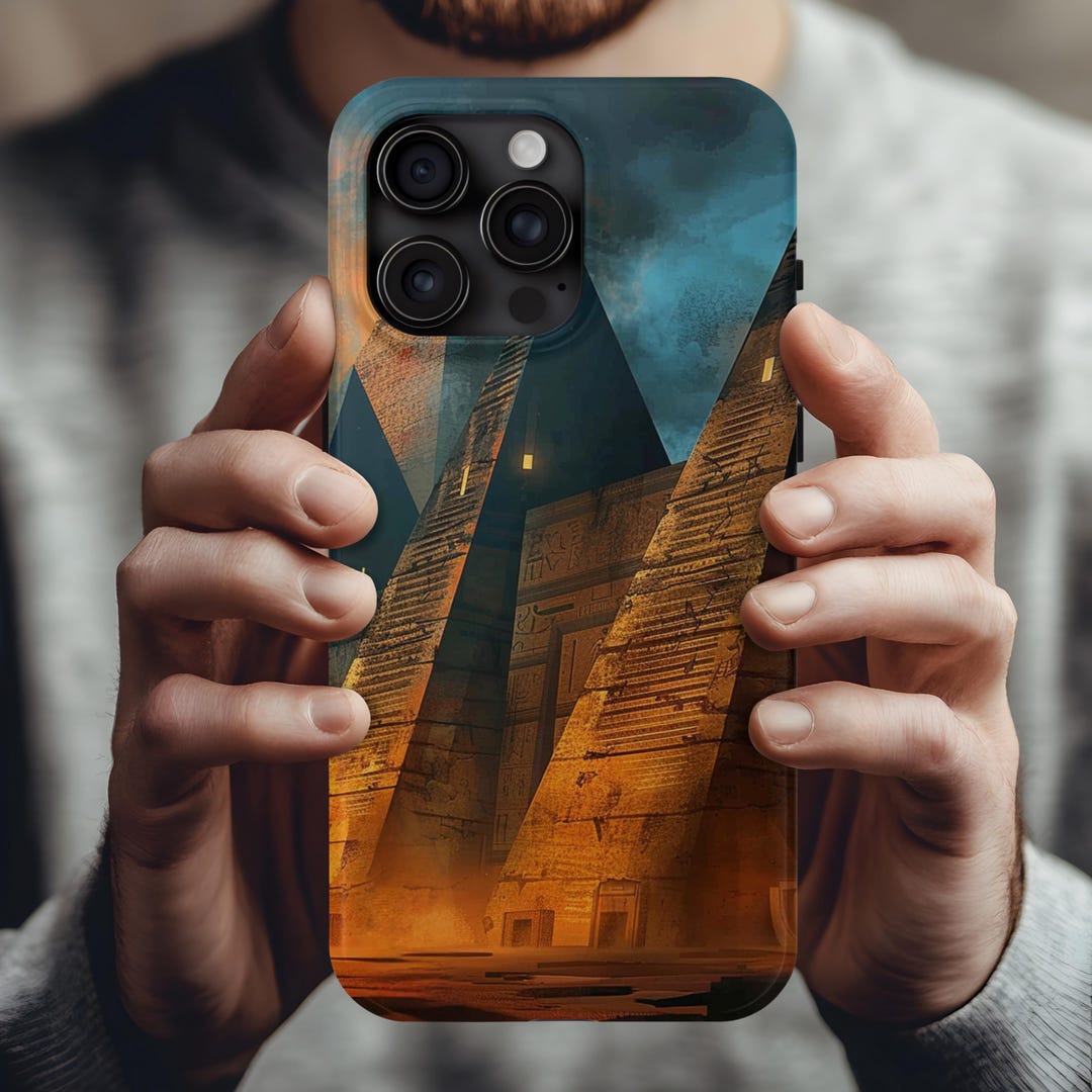 Ancient Pyramid iPhone Case, Tough Protection, Egyptian Temple Art ...