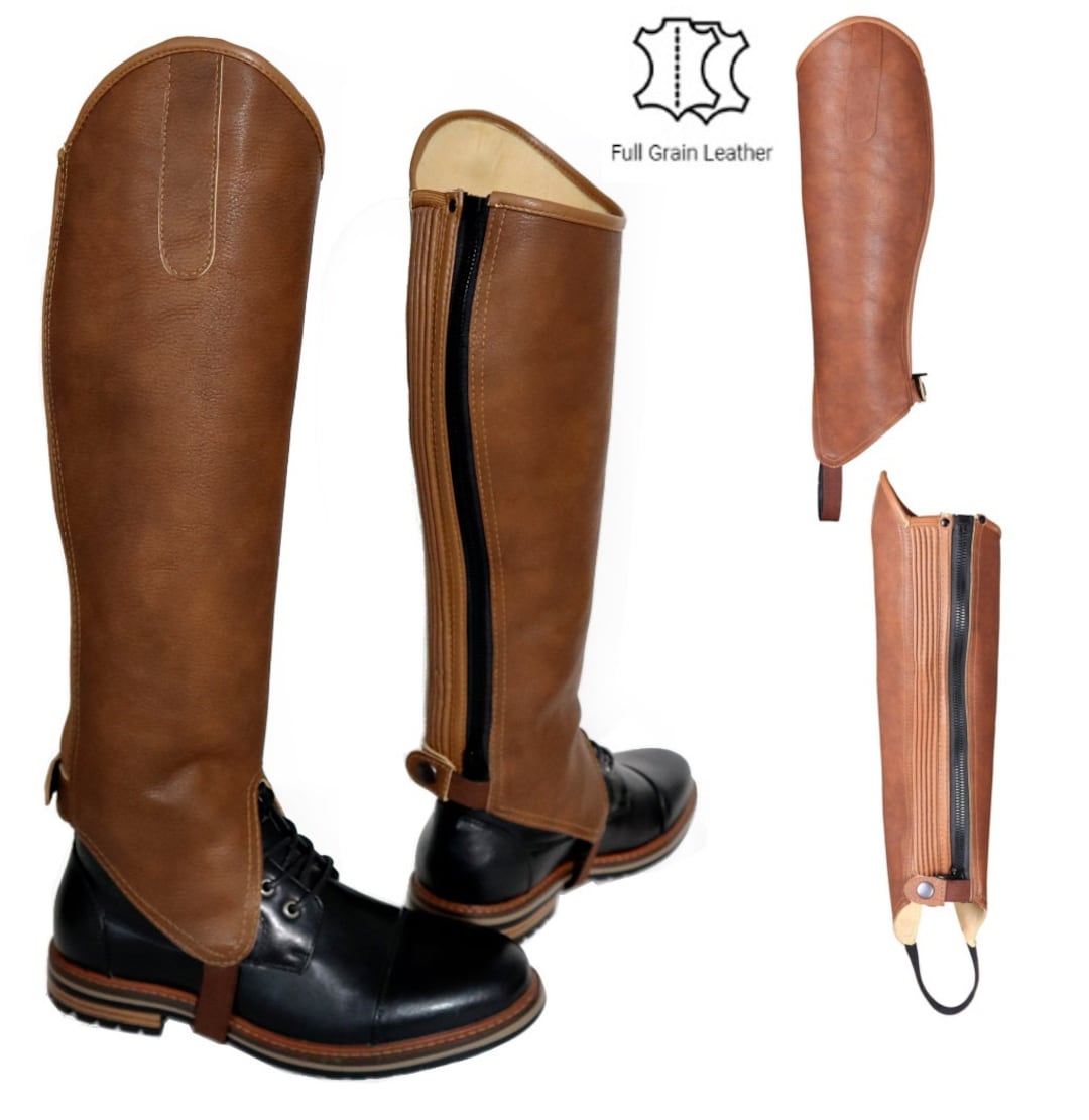 Real Leather Half Chaps Horse Riding Chap Equestrian Exceptional ...