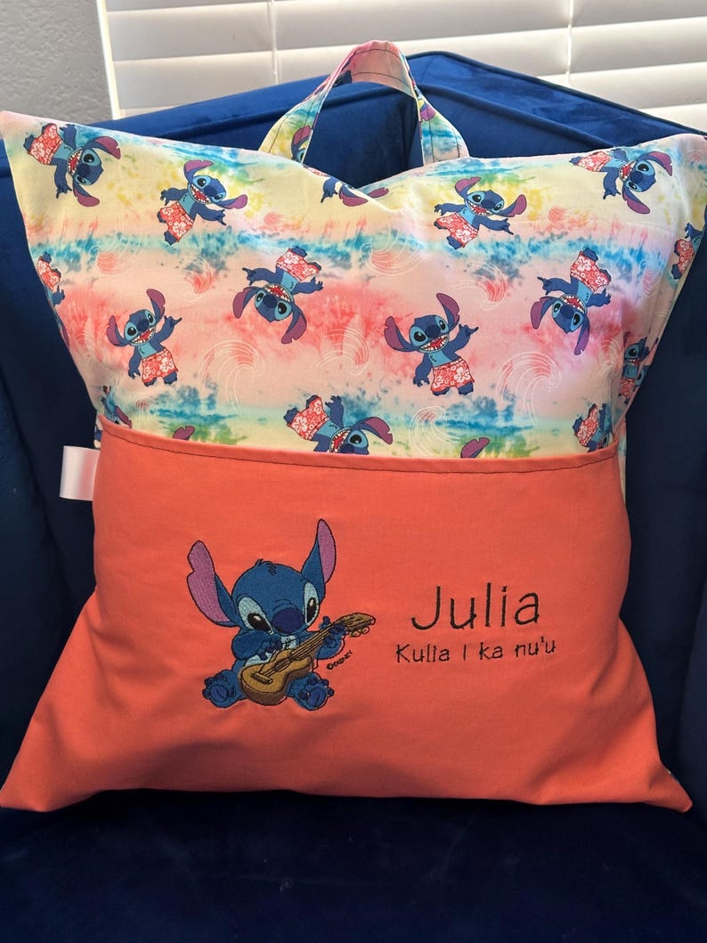 Custom Stitch Book Pillow With Pocket – Personalized Reading Pillow - Etsy