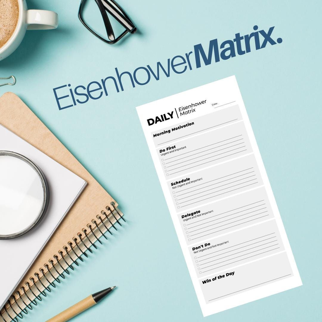 Eisenhower Matrix Notepad - Etsy