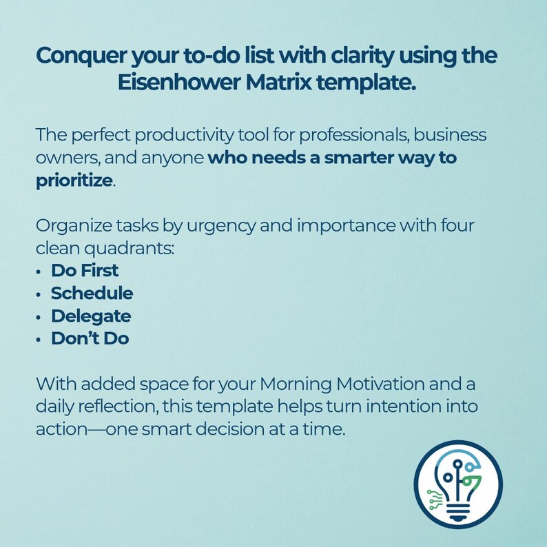 Eisenhower Matrix Planner Template - Etsy