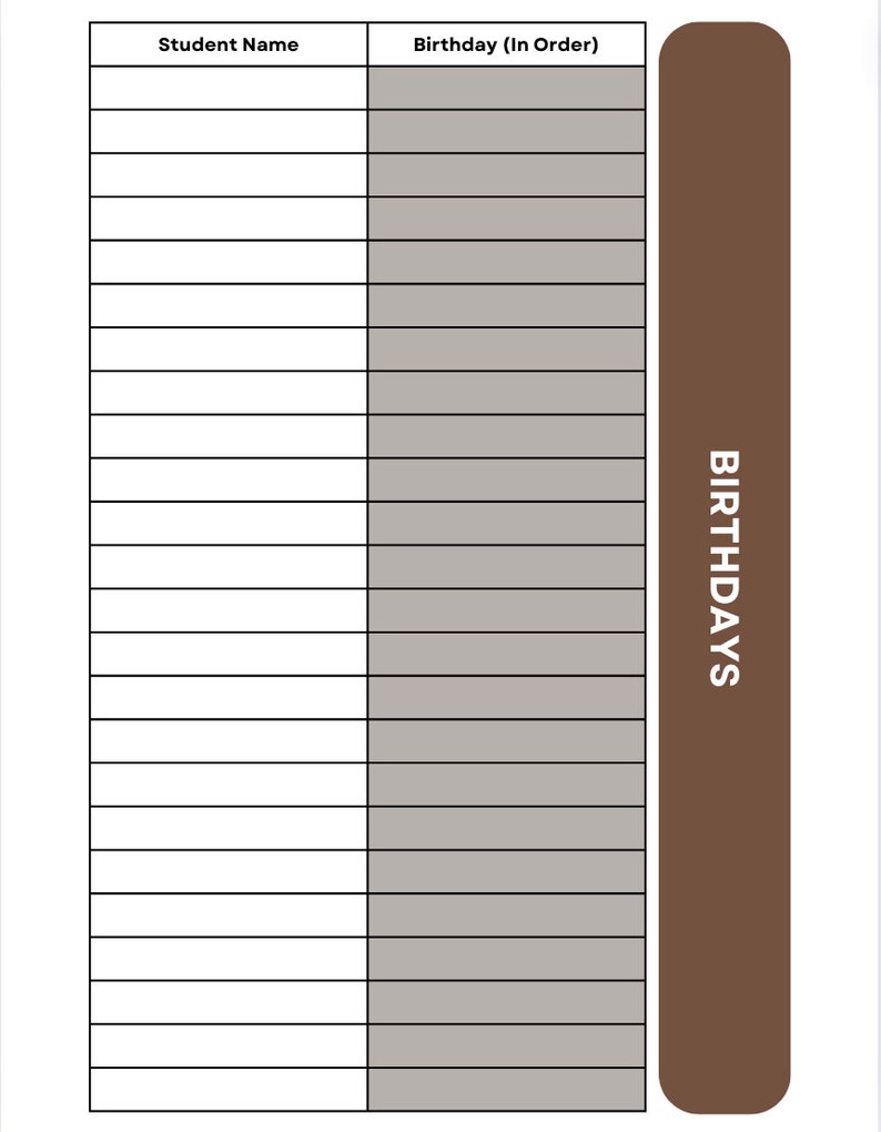 Teacher Binder Organization Forms - Etsy