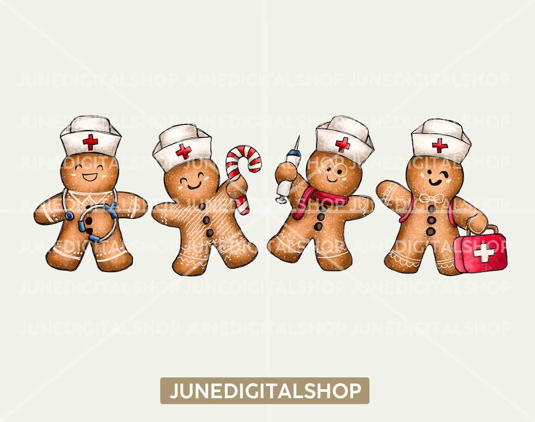 Gingerbread Christmas PNG, Gingerbread Nurse Xmas Png, Nursing ...