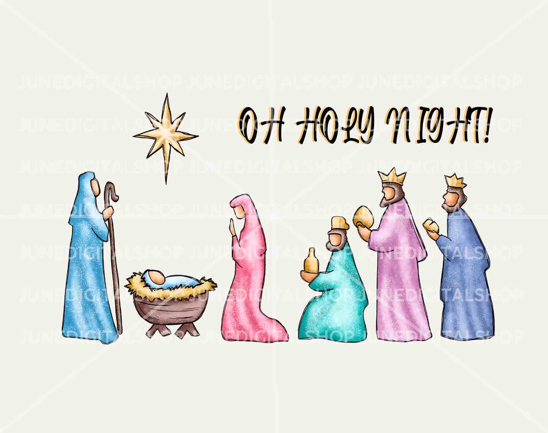 Oh Holy Night PNG, Nativity Scene Png, Christian Christmas Png, Baby ...