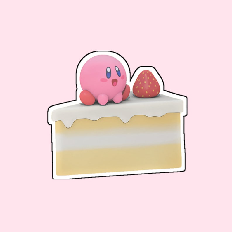 Shortcake Kirby 3D Art Sticker 2.5" - Etsy