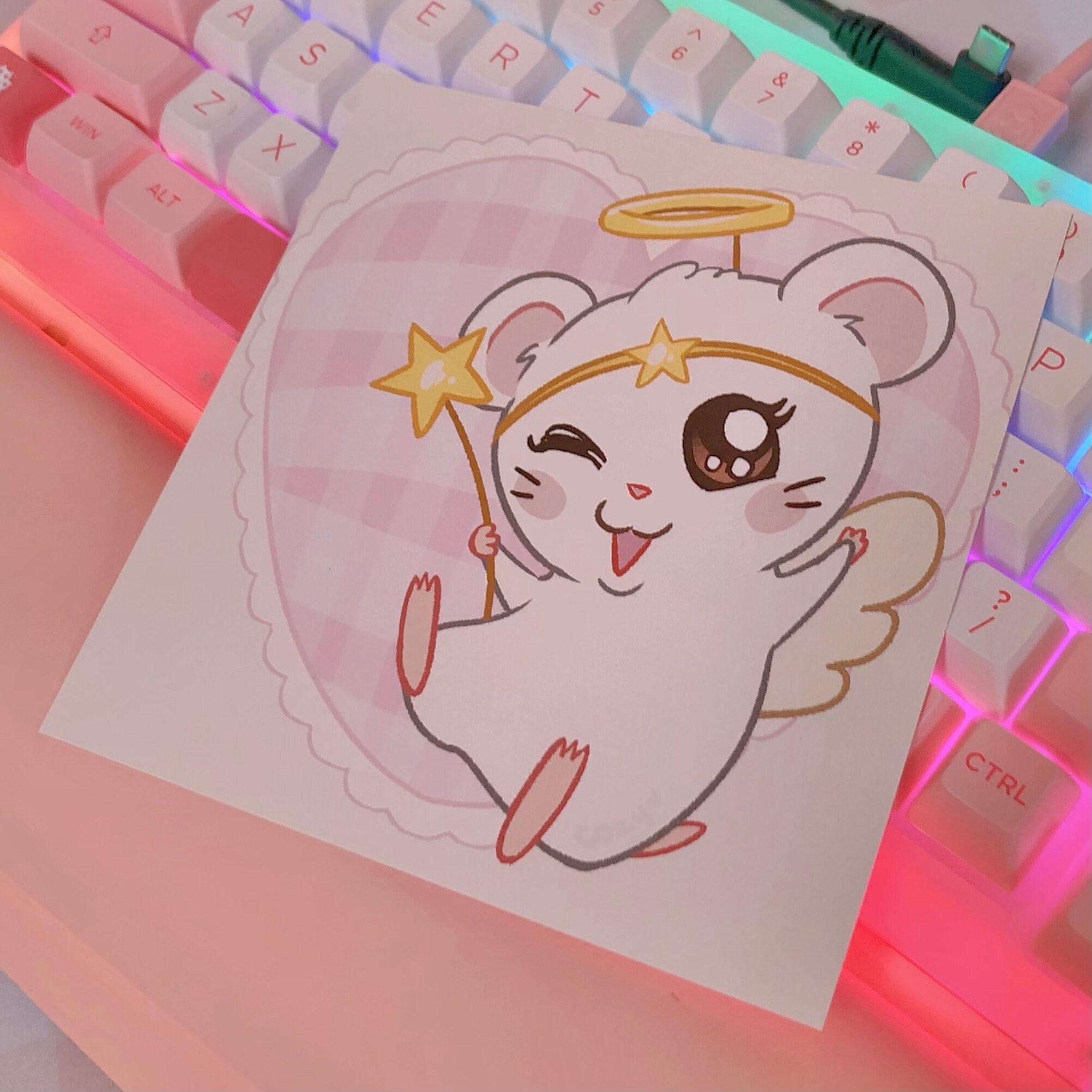 Hamtaro Harmony Angel Hamster 5x5 Mini Print DISCOUNTED - Etsy