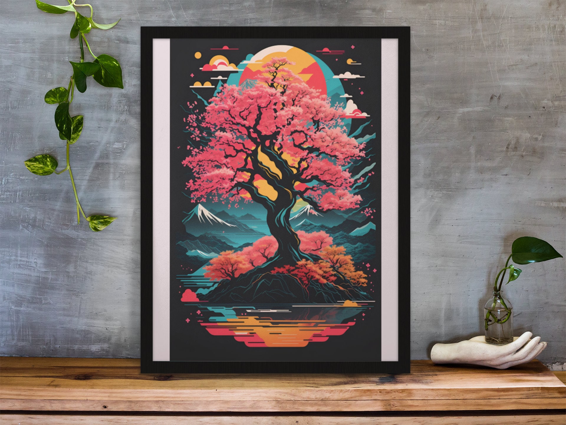 Cherry Blossom Tree Art, Sakura Tree, Cherry Blossoms, Wall Art - Etsy