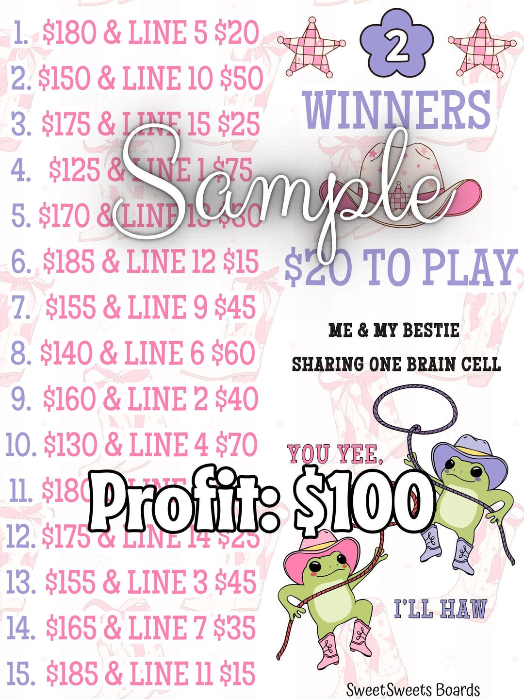 Straight Buy in 20 Fun Bingo Board Graphic, Straight Board, 20 per Line ...