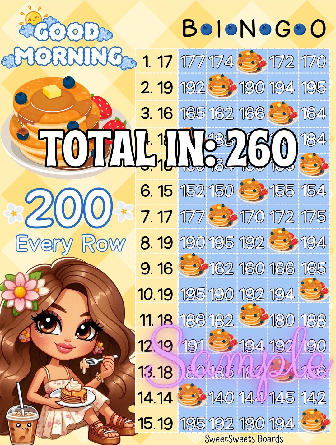 200 in Every Row With Profit Bingo Board Graphic, PYP Pick Your Prize ...