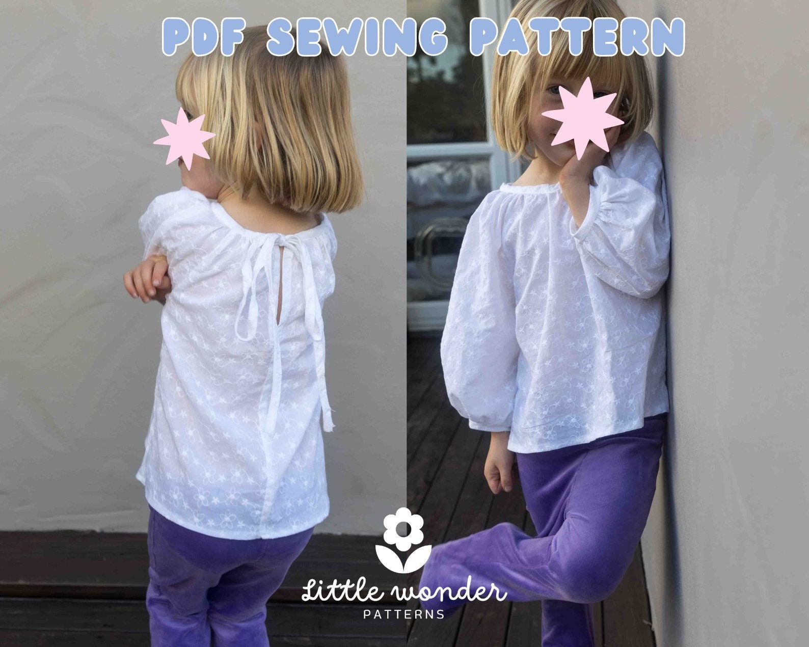Childrens Blouse PDF Sewing Pattern, Baby Toddler Pattern, Beginner ...