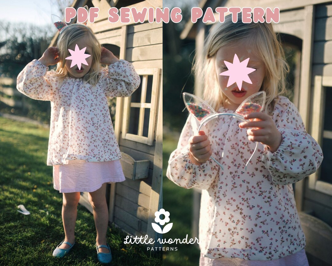 Childrens Blouse PDF Sewing Pattern, Baby Toddler Kids Digital Pattern ...