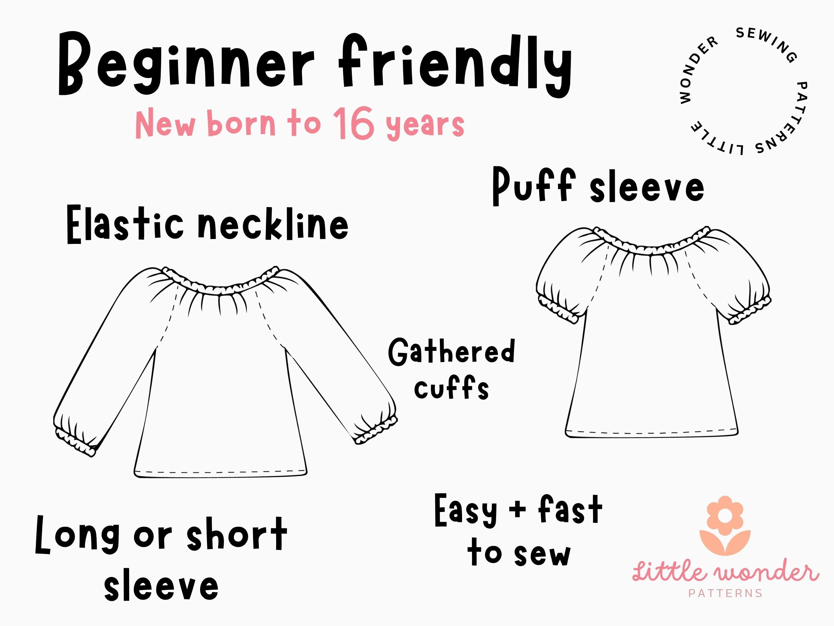 Childrens Blouse PDF Sewing Pattern, Baby Toddler Kids Digital Pattern ...