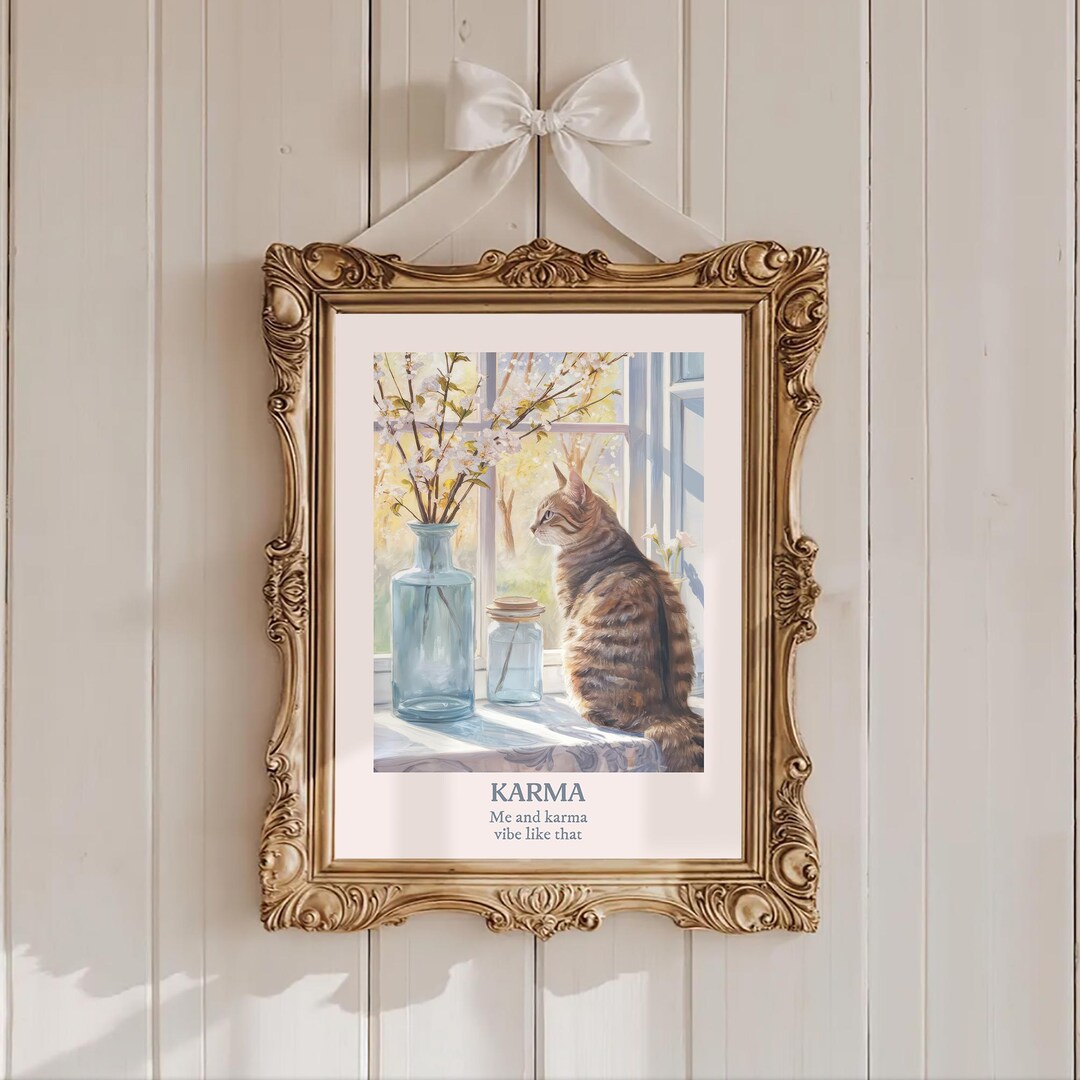 Karma is A Cat Taylor Poster Merch Inspired Quote Lyric Print Subtle ...