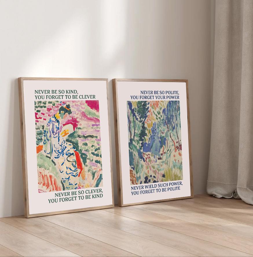 Set of 2 Never Be so Kind You Forget to Be Clever Taylor Poster ...