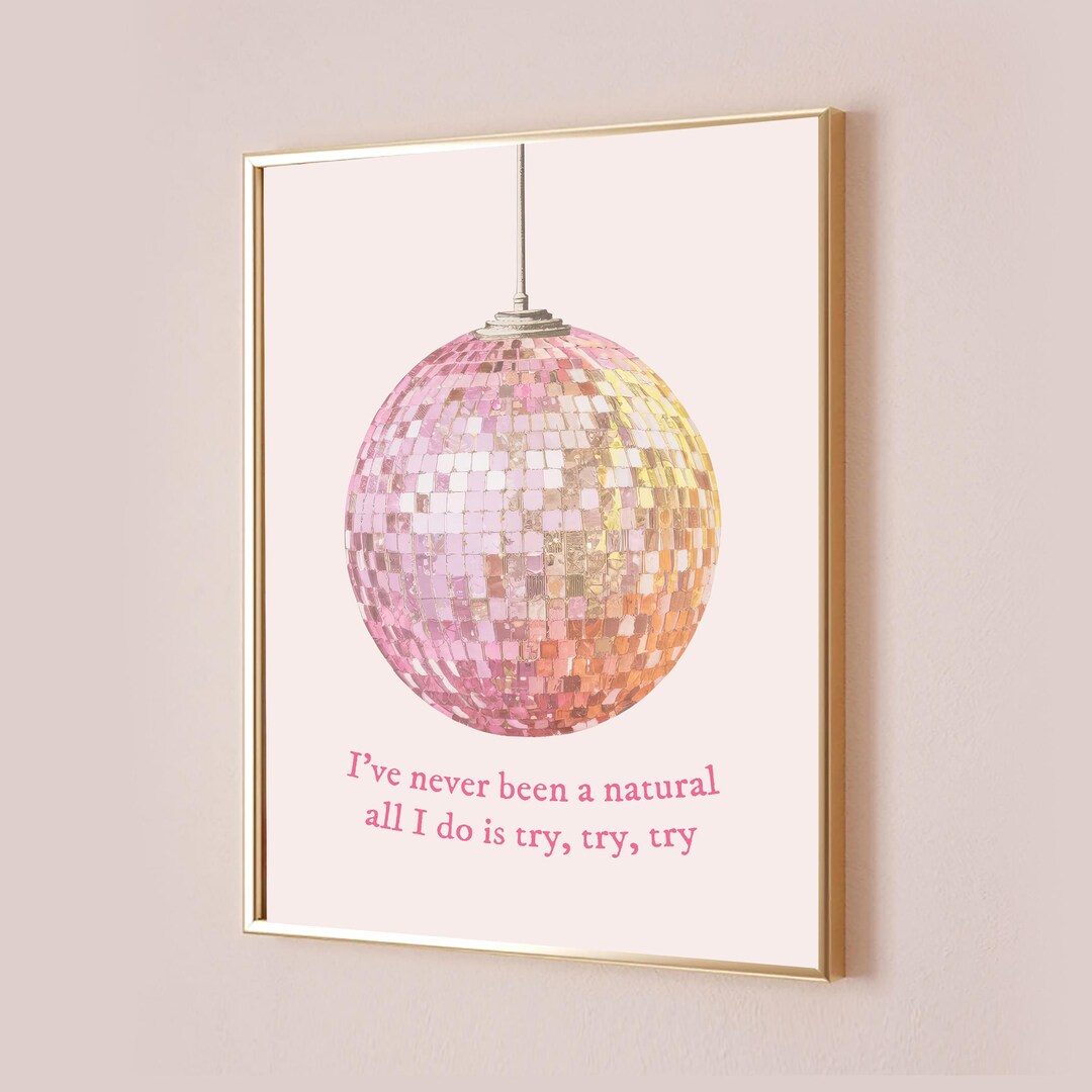 Mirrorball Taylor Poster Pink Lyrics Print Trendy Wall Art Home Decor ...
