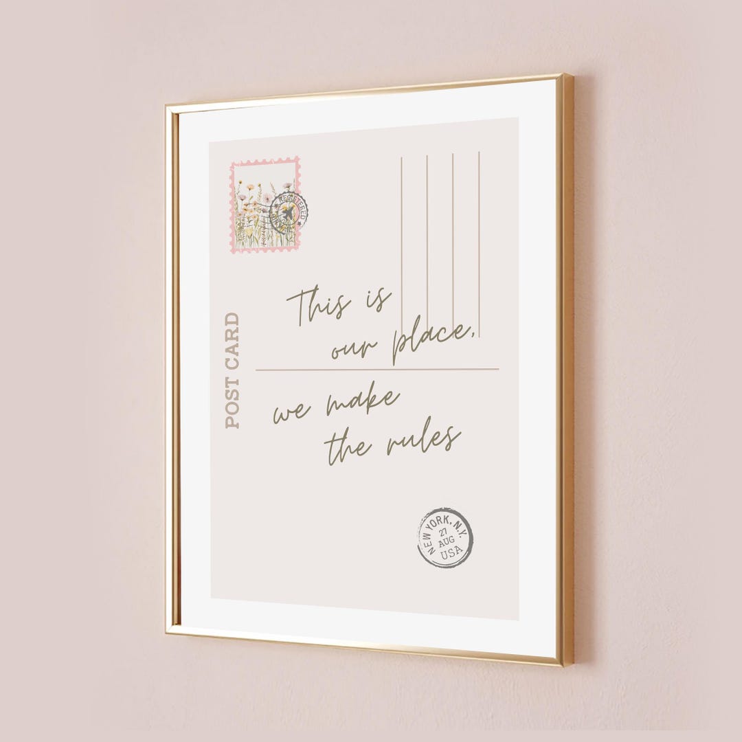 This is Our Place We Make the Rules Taylor Poster Postcard Lyric Print ...