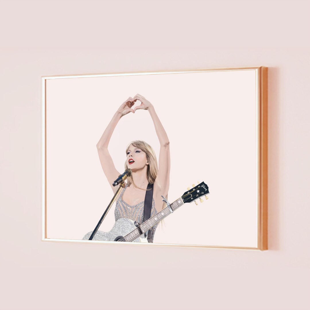 Taylor Concert Poster Eras Inspired Illustrated Print Guitar Fashion ...