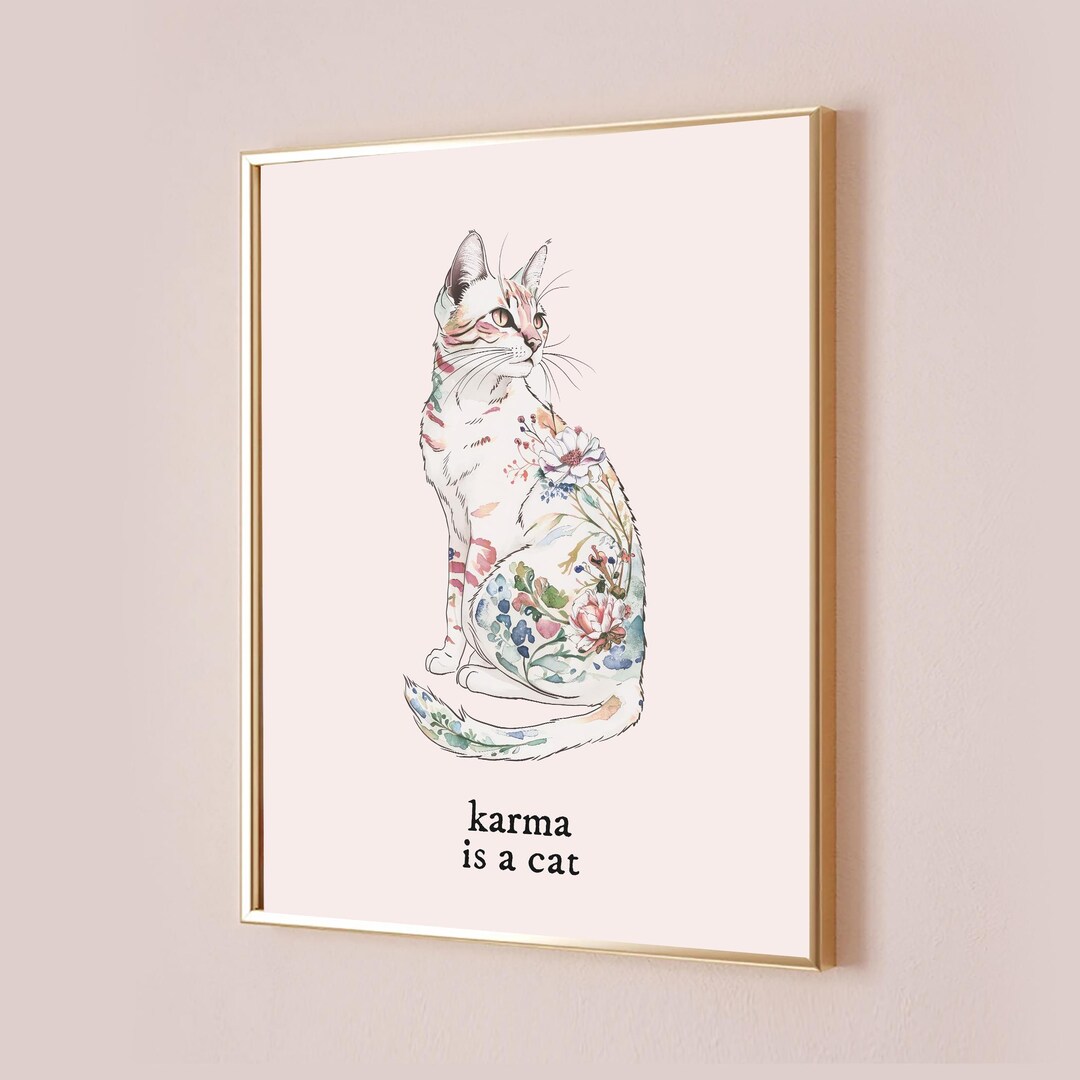 Karma is A Cat Taylor Poster Merch Inspired Quote Lyric Print Subtle ...
