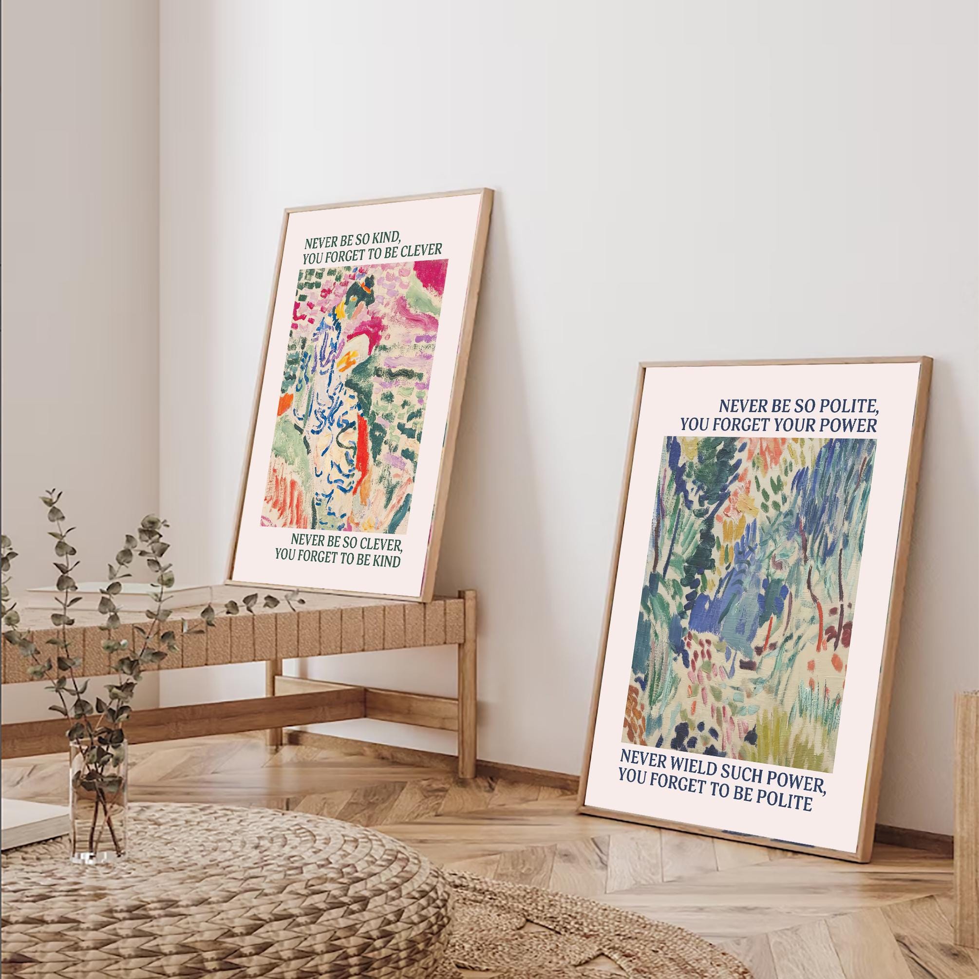 Set of 2 Never Be so Kind You Forget to Be Clever Taylor Poster ...
