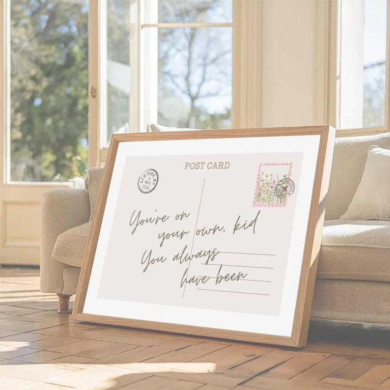 You're on Your Own Kid Taylor Poster Inspired Postcard Lyric Print ...
