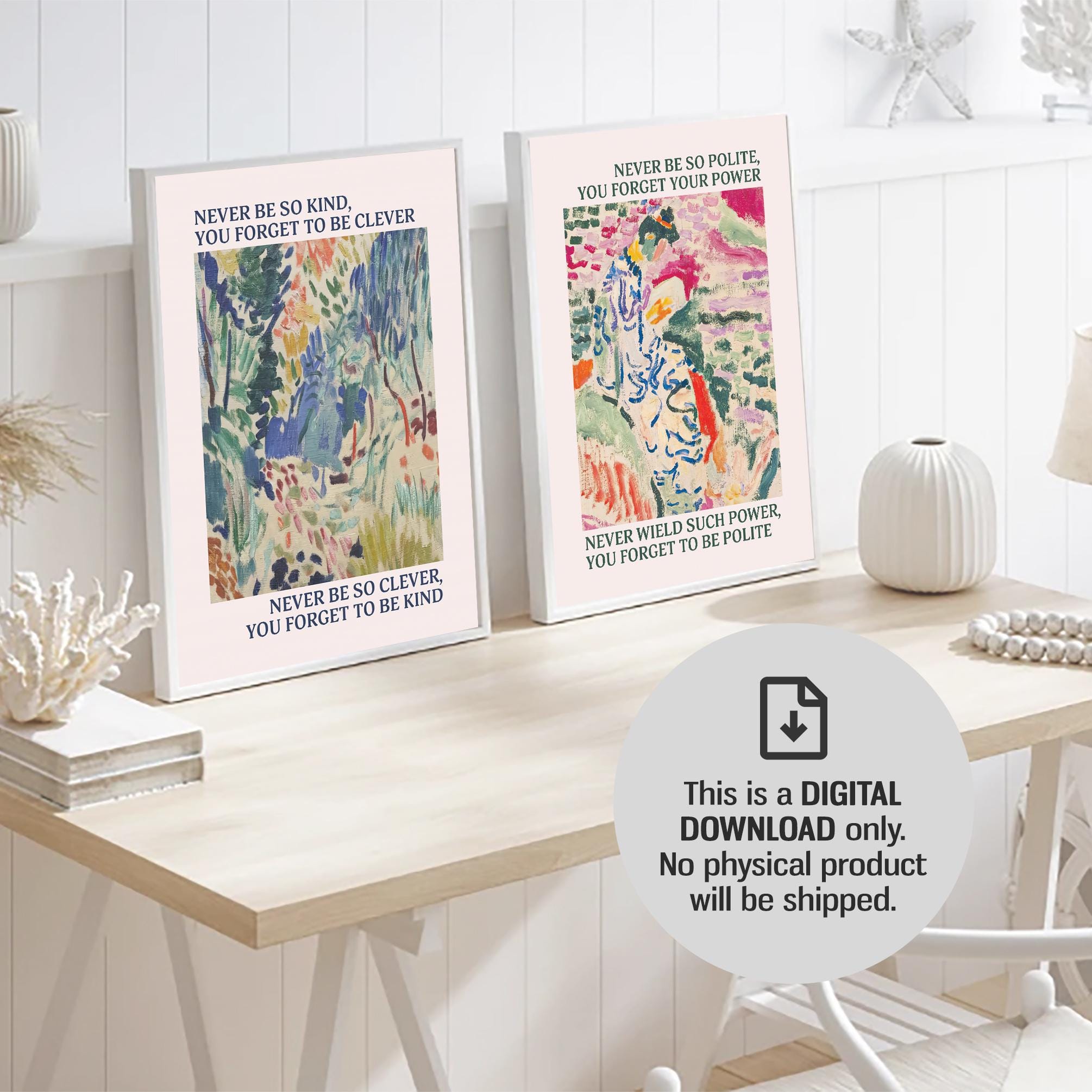 Set of 2 Never Be so Kind You Forget to Be Clever Taylor Poster ...
