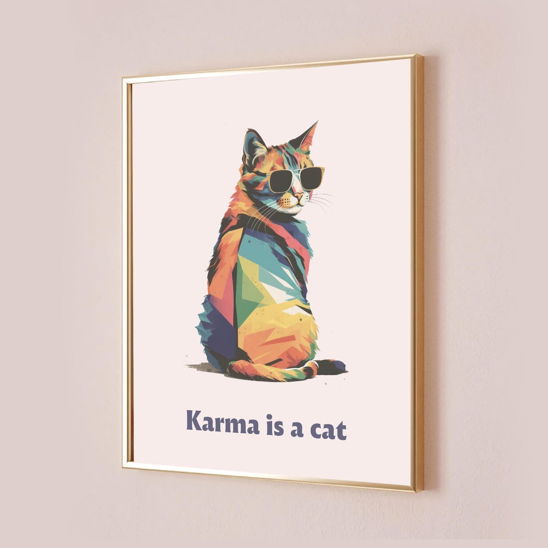 Karma is A Cat Taylor Poster Merch Inspired Quote Lyric Print Subtle ...