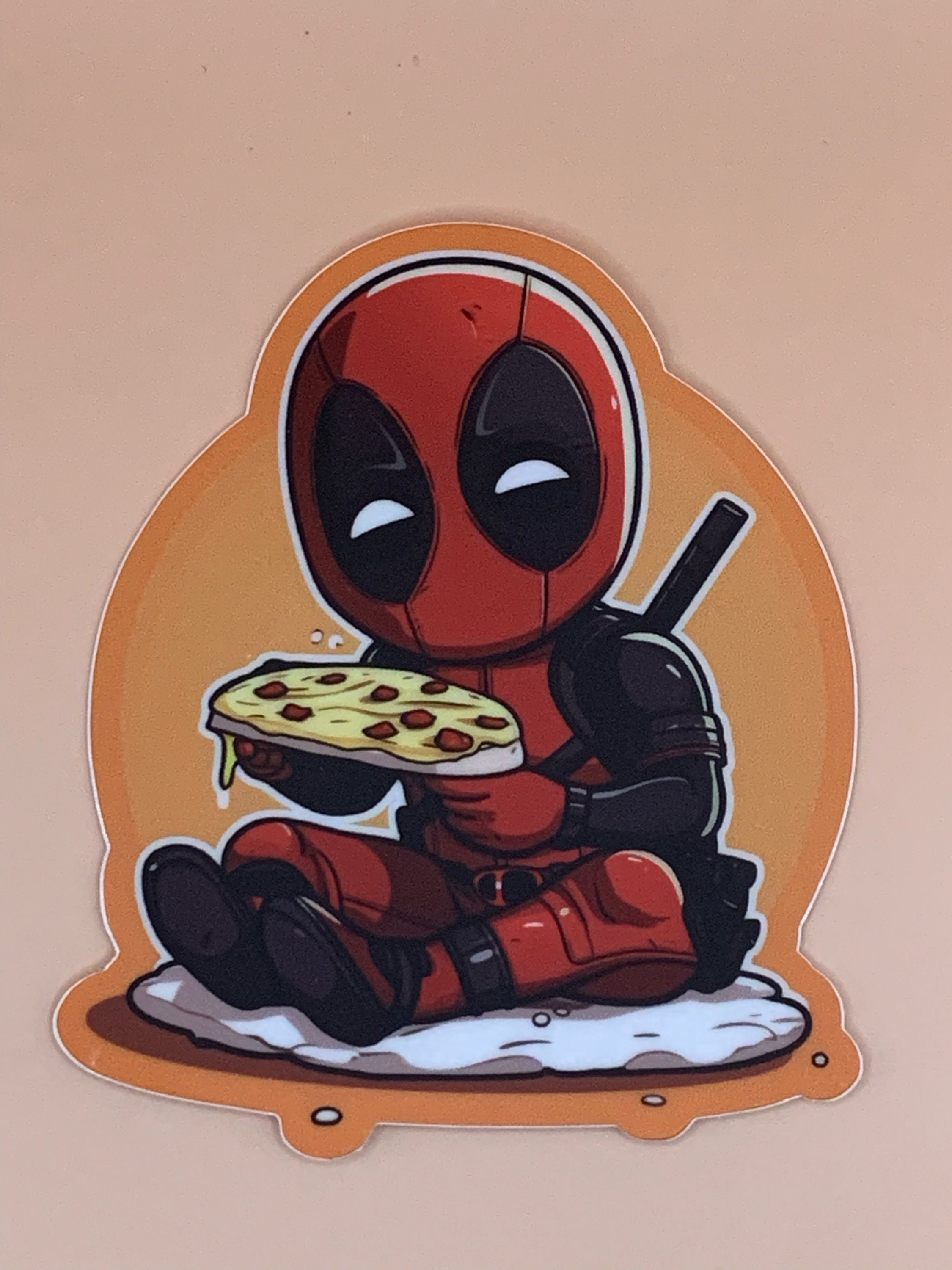 Deadpool Chibi Pizza Sticker Waterproof Vinyl Sticker 3x3 - Etsy