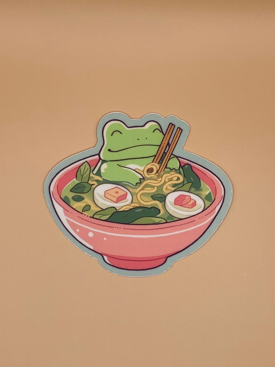 Cute and Funny Chibi Frog Ramen Soup Sticker 3 X 3 Inches - Etsy