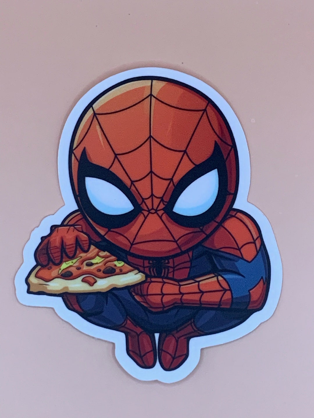 Chibi Spider-man Eating Pizza Sticker - Etsy