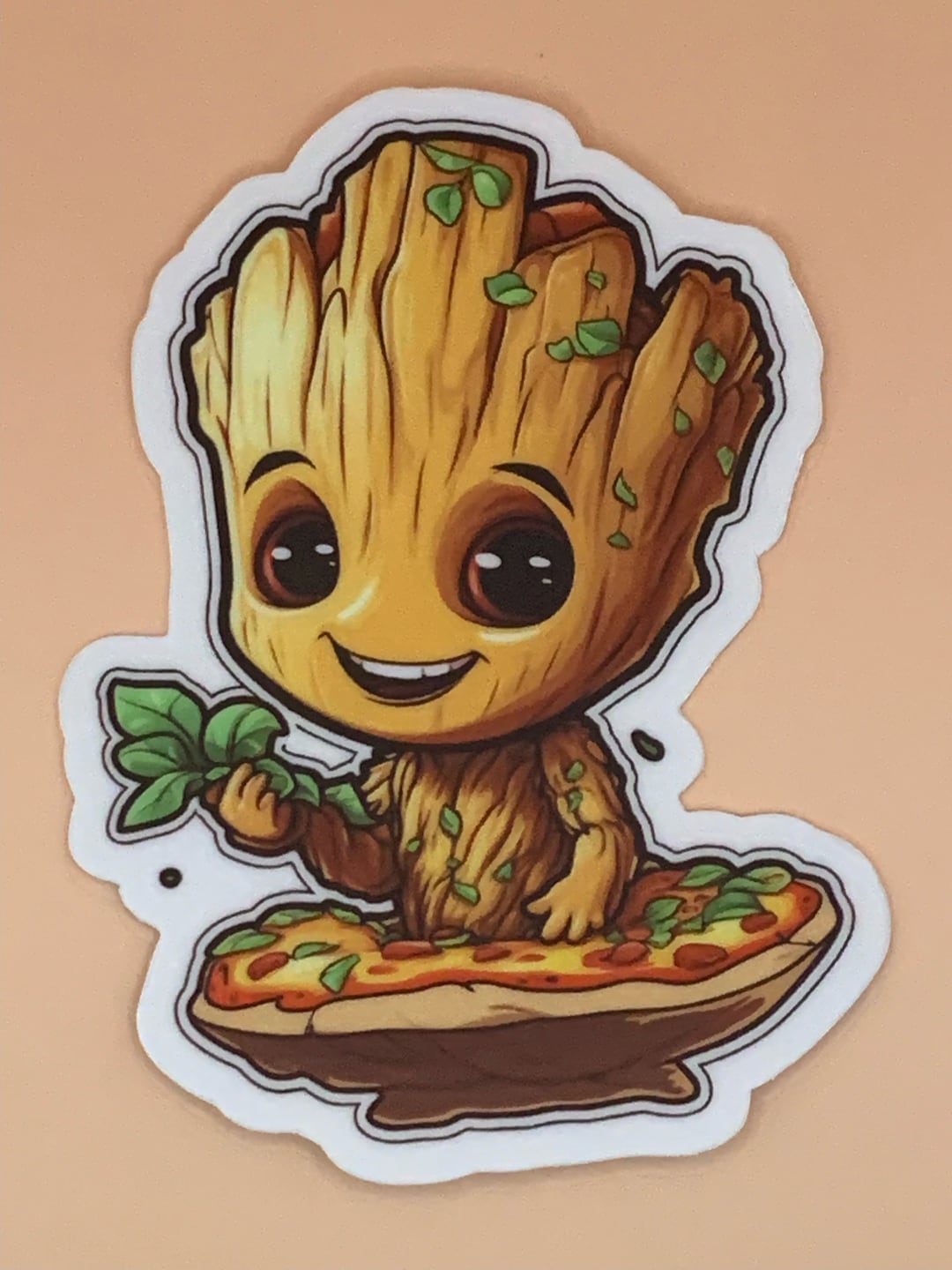 Baby Groot Eating Pizza Sticker Vinyl Die-cut Waterproof - Etsy