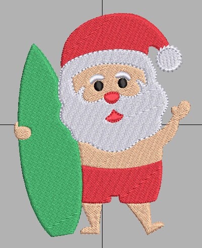 Surfing Santa Embroidery Design - Etsy