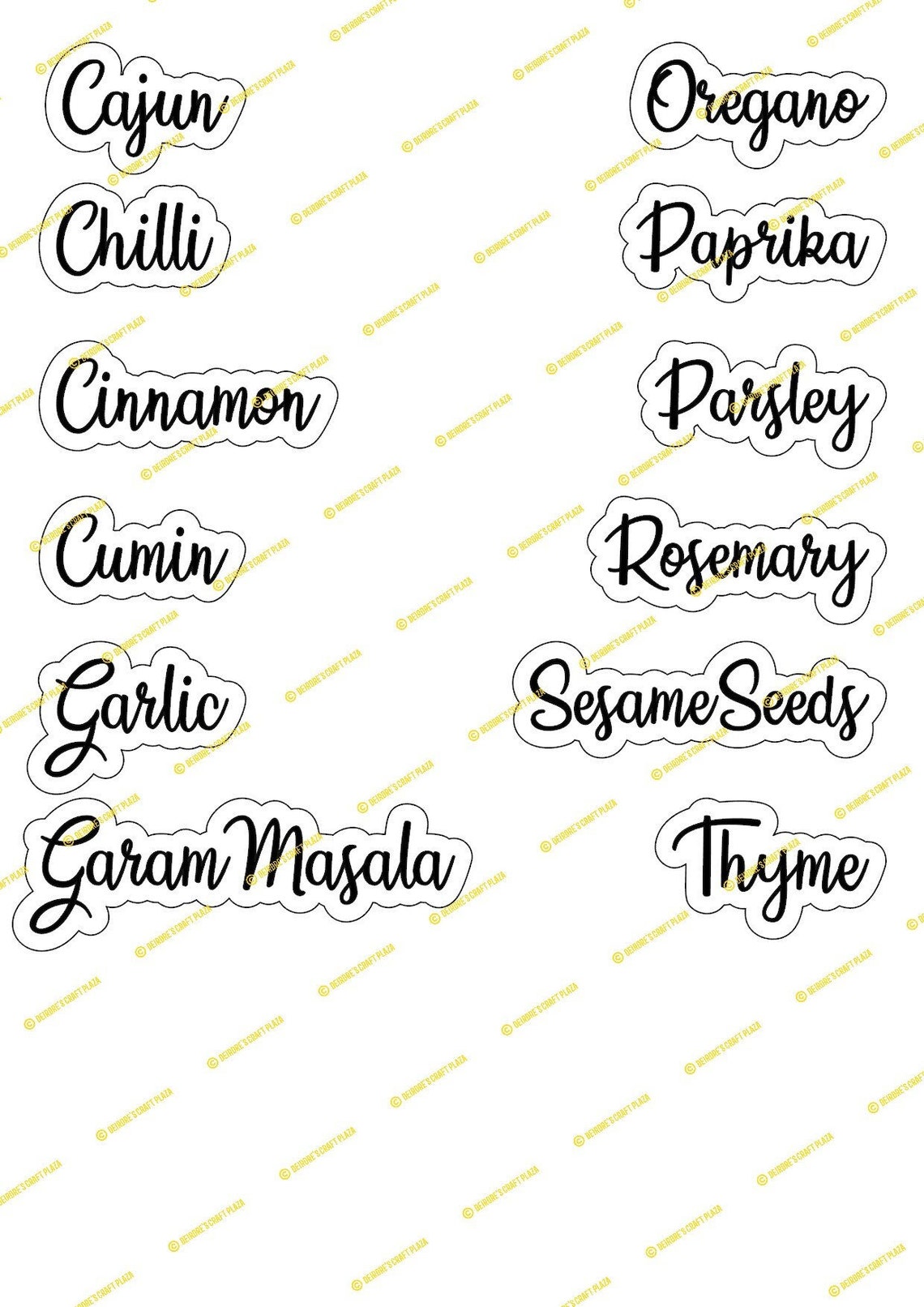 Kitchen Herb&spice Jar Labels SVG - Etsy