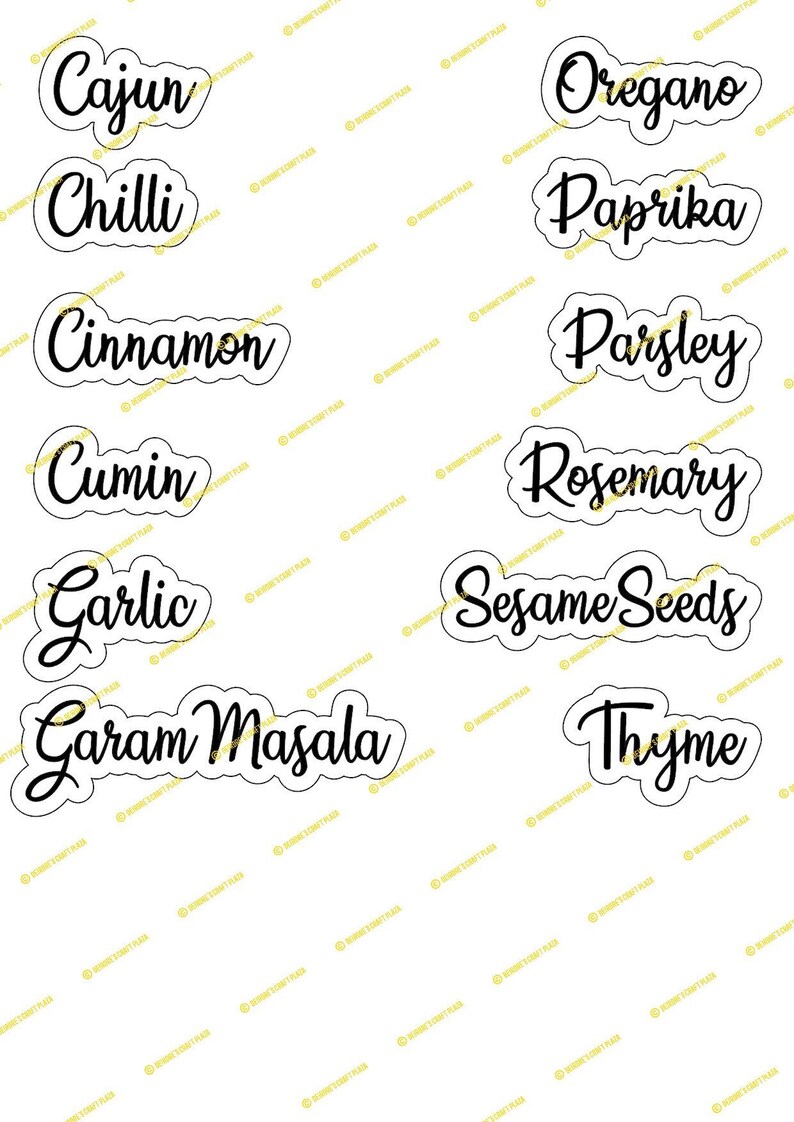 Kitchen Herb&spice Jar Labels SVG - Etsy