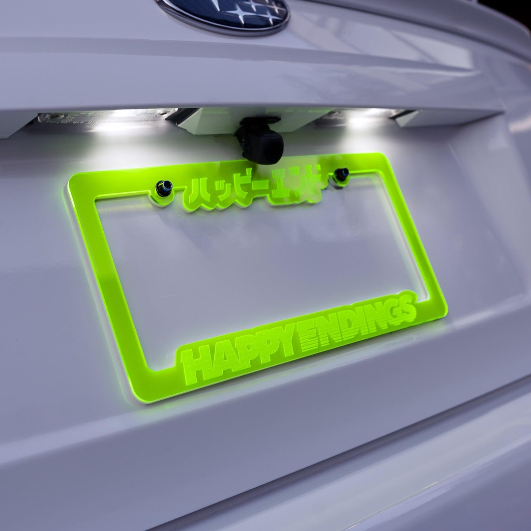 License Plate Frame - Translucent Neon Green - Etsy