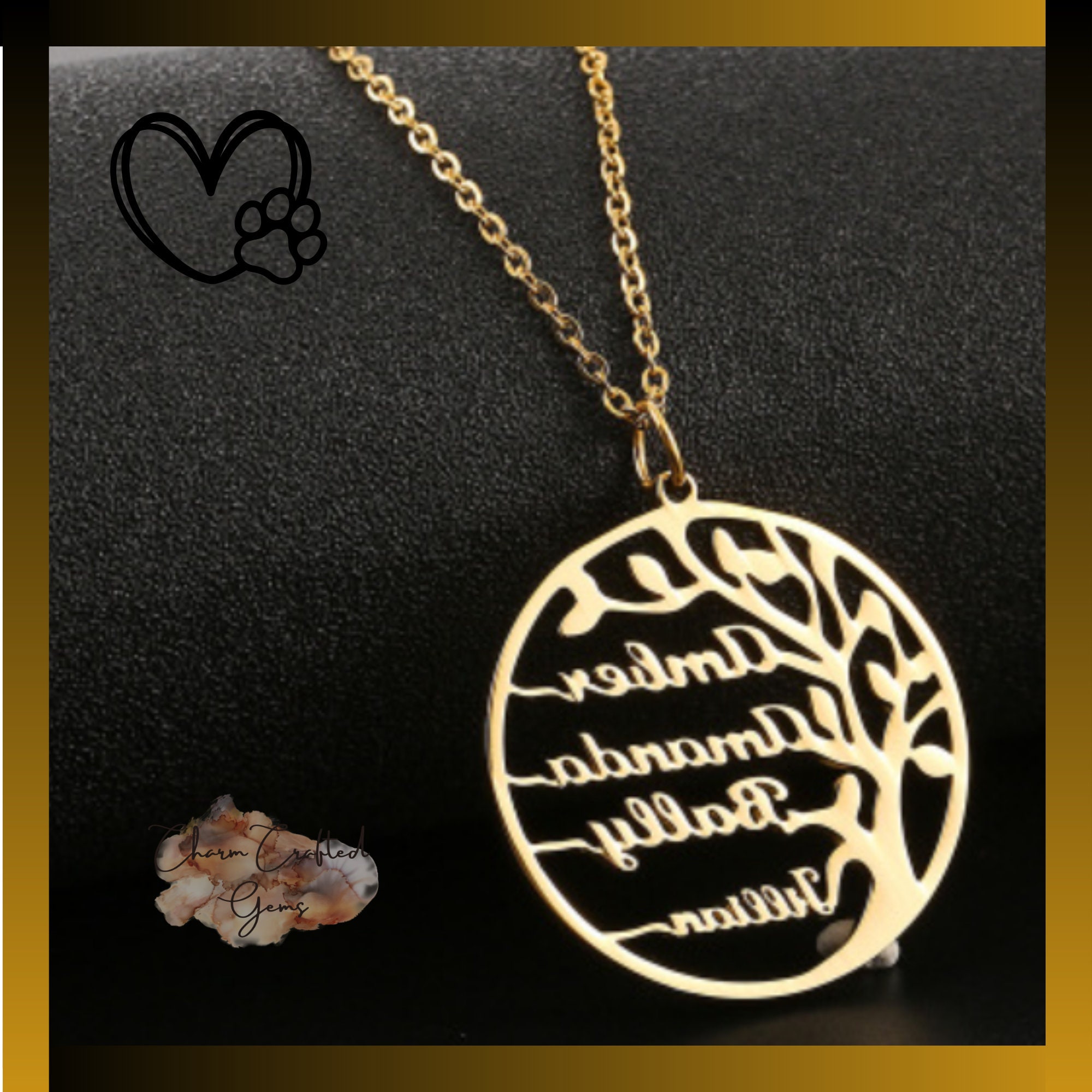 Custom Tree Name Necklace Family Tree Necklace Engraved - Etsy