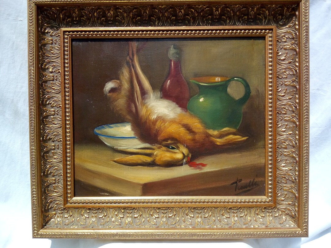 Authentic Oil on Canvas, Still Life, Signed Painting, 19th Century ...