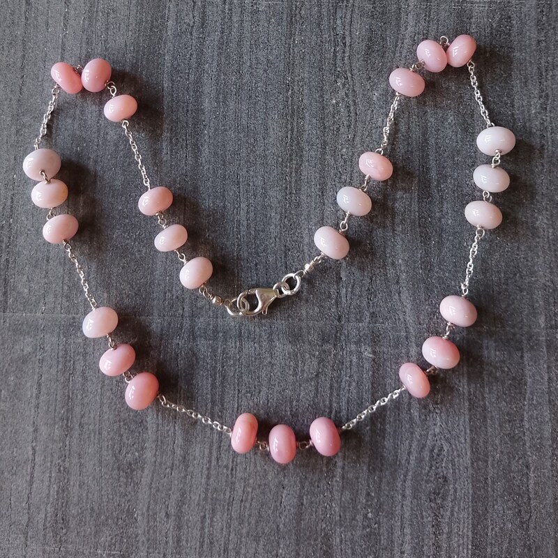 Pink Opal Necklace - Etsy